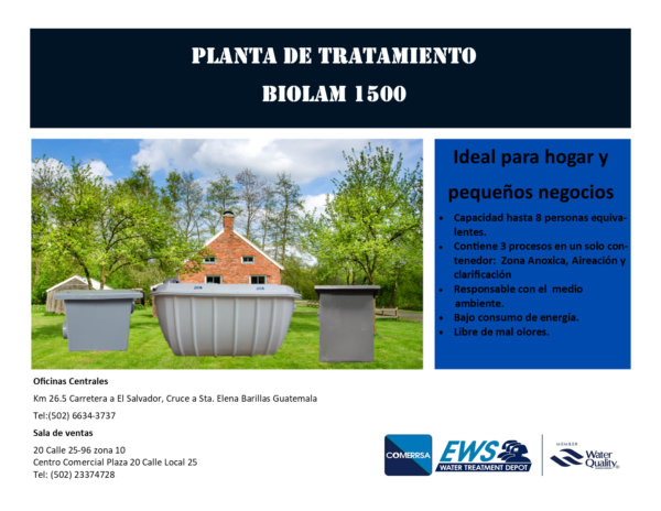 Planta domiciliar BIOLAM 1500 – EWS Water Treatment Depot